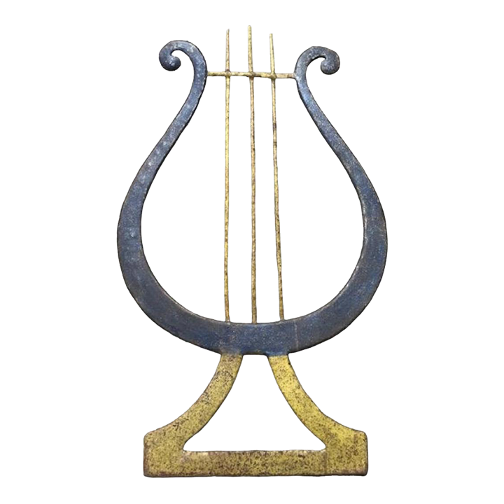 Vintage 1940s Harp Lyre Wall Decor Sign